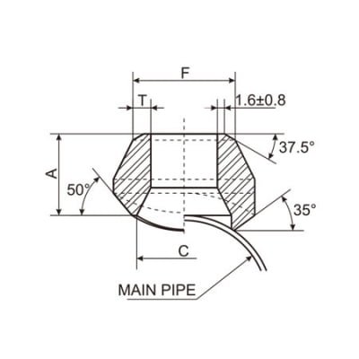MSS-SP97 Butt Weld Outlet Manufacturers - Outlet Dimensions