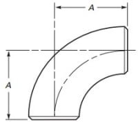 Short Radius Pipe Elbow - ASME B16.19 Elbow Dimension & Size