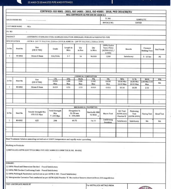 Step-by-Step Guide to Validating Every Mill Test Certificate